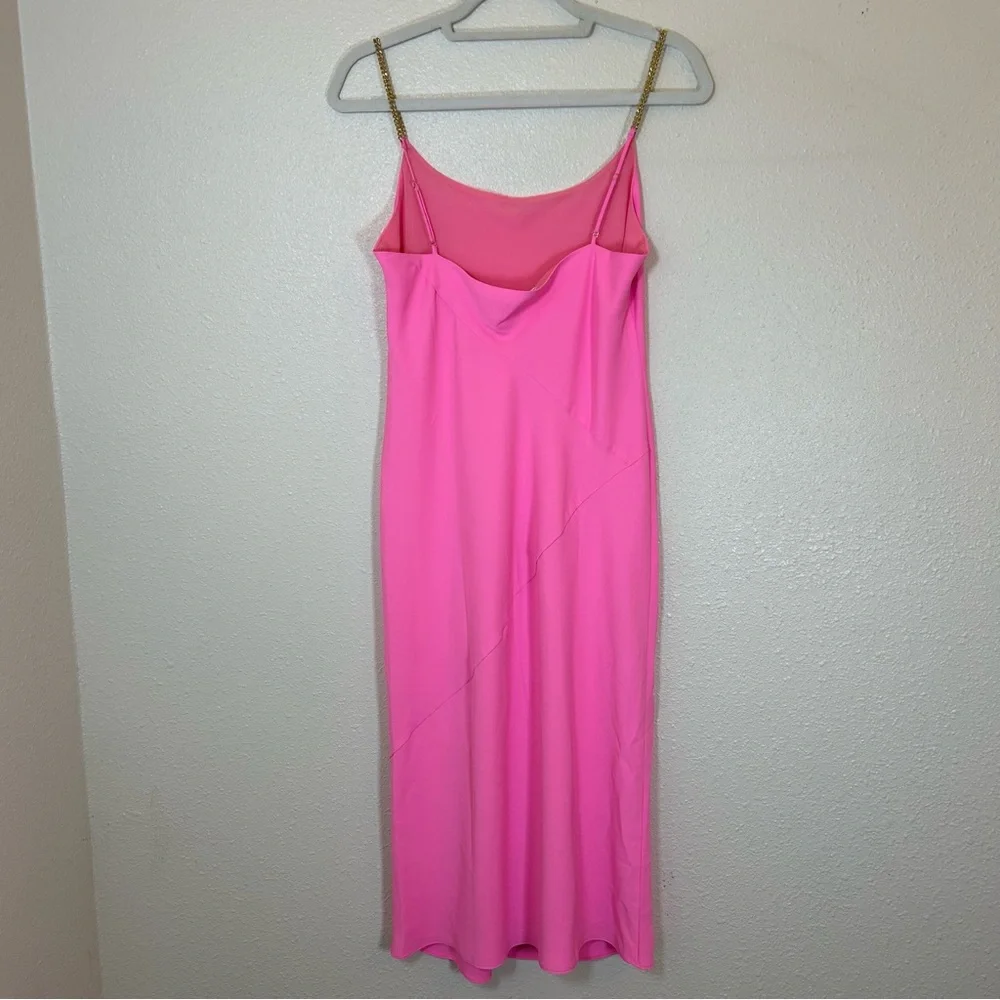 Amanda Uprichard | Dresses | Amanda Uprichard Hot Pink Silky Midi Slip ...